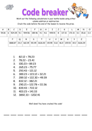 Codebreaker Addition of Decimals Worksheet (Differentiated) | Teaching ...