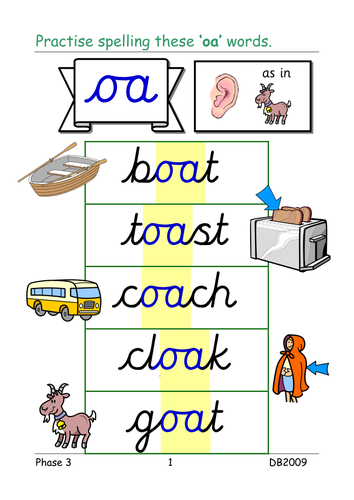 Phase 3: grapheme oa, - ppt, cards, game and revision activities ...