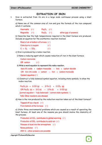 IGCSE Chemistry Questions Package | Teaching Resources IGCSE Chemistry Questions Package | Teaching Resources