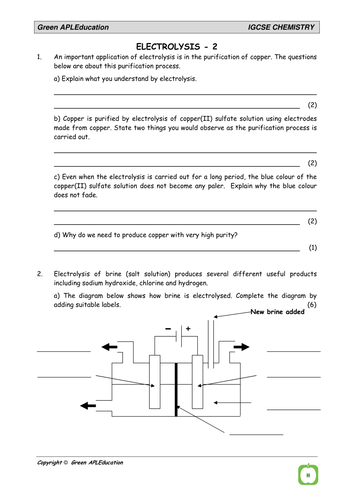IGCSE Chemistry Questions Package by greenAPL - UK Teaching Resources - TES IGCSE Chemistry Questions Package by greenAPL - UK Teaching Resources - TES