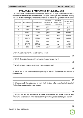 IGCSE Chemistry Questions Package | Teaching Resources IGCSE Chemistry Questions Package | Teaching Resources
