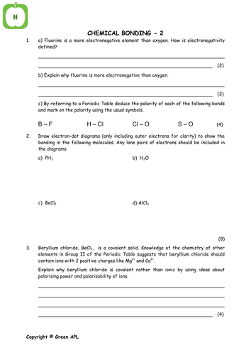 A Level Chemistry Year 1 Package | Teaching Resources