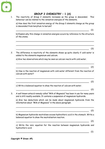 Grade 11/12 High School Chemistry Package | Teaching Resources