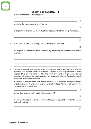 Grade 11/12 High School Chemistry Package | Teaching Resources