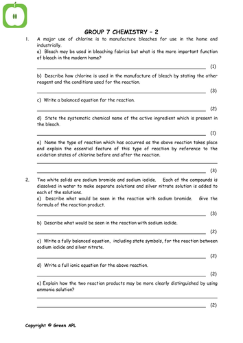 Grade 11/12 High School Chemistry Package | Teaching Resources