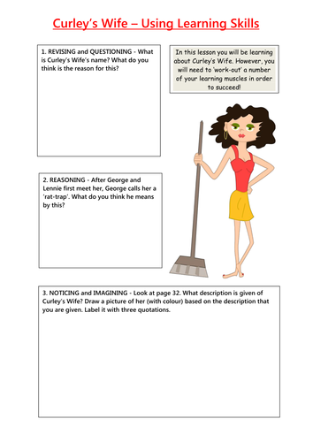 Of Mice and Men - Characterisation of Curley's Wife | Teaching Resources