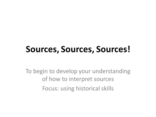 Source Work | Teaching Resources