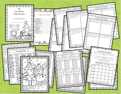 Christmas Math Pack for 4th Grade | Teaching Resources
