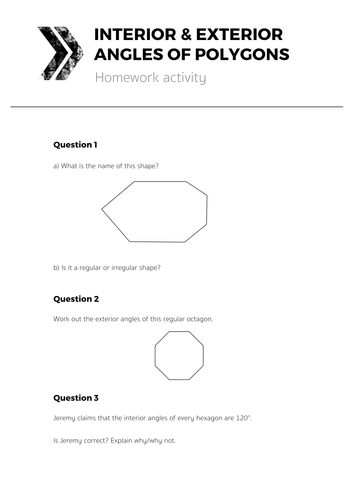 Interior & Exterior Angles of Polygons - Complete Unit of Work ...