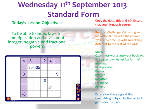 Standard Form to Surds, 15 Full lesson Powerpoints progressing from ...