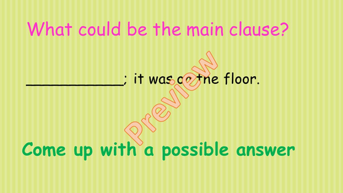 Yr 5 and 6 New Curriculum English Main and Subordinate Clauses ...