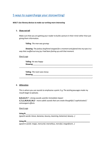 5-literary-devices-to-supercharge-your-storywriting-teaching-resources