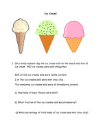 Ice Cream - fractions and percentages | Teaching Resources