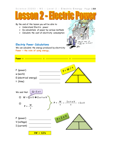 Electrical power (Physics) | Teaching Resources