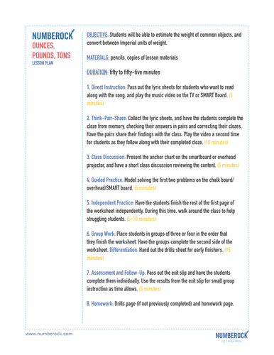 Weight: Ounces, Pounds, Tons | Teaching Resources