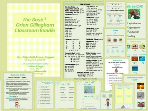 Know the Code: Orton Gillingham #1 Multisensory Classroom Bundle of 65 ...