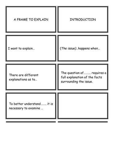 Literacy: A Writing Frame To Explain | Teaching Resources