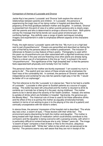 5x essays Jackie Kay's poems Keeping Orchids, Lucozade, Gap Year ...