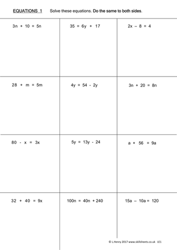 Linear Equations | Teaching Resources