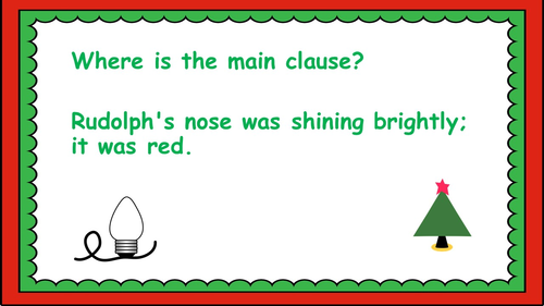 English Christmas Main and Subordinate Clauses (PowerPoint and ...