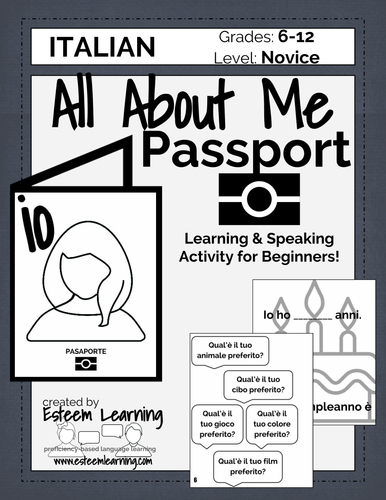 About Me Passport - Personal Information Review Speaking Activity ...
