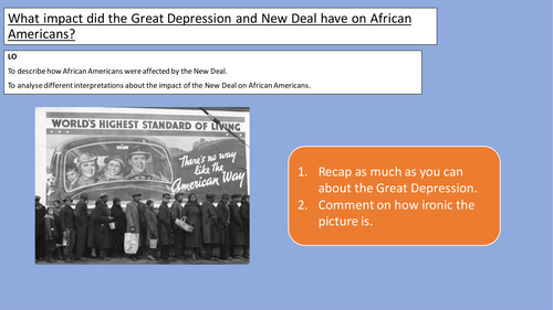 What impact did the Great Depression and New Deal have on African ...