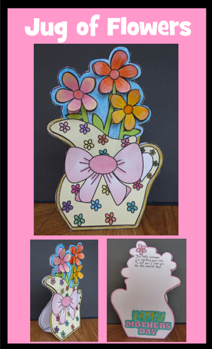 Mother's Day Crafts - Jug of Flowers with Writing Activity | Teaching ...