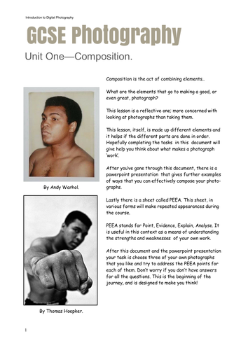 Photographic Composition Exercise | Teaching Resources