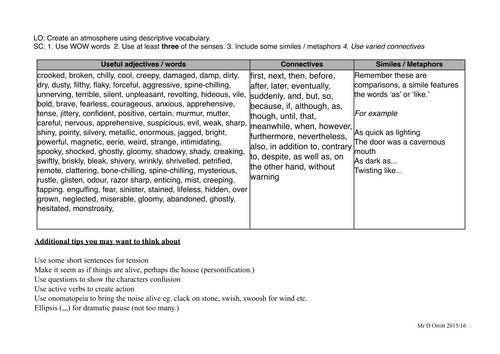 Atmospheric writing and settings KS2 - Presentations, worksheets and ...