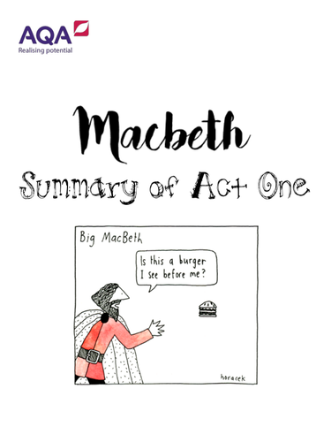 Macbeth: Comprehension Booklet for Act One | Teaching Resources