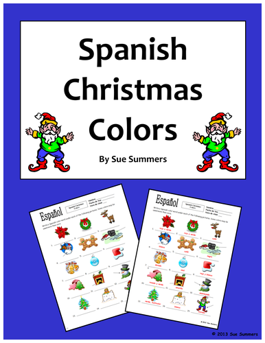 Spanish Christmas Colors IDs Worksheet - Navidad | Teaching Resources