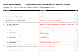BTEC Business Level 2 Finance Test Papers/ Revision/ Worksheets AND ...