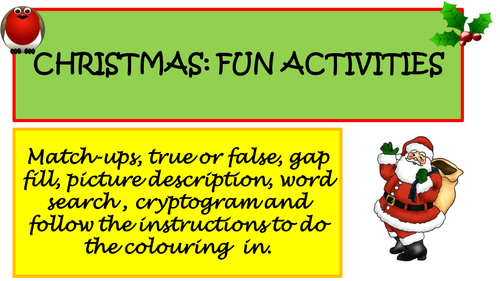 Fun Activities for Christmas | Teaching Resources