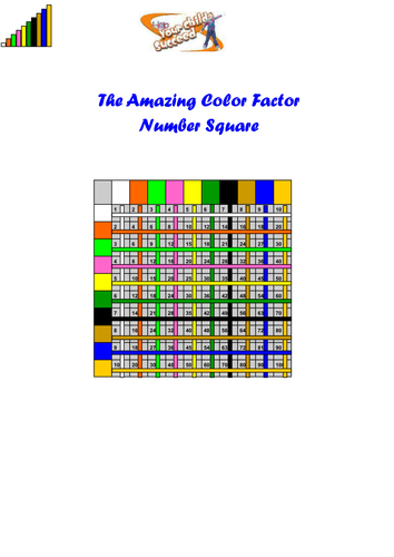 The Amazing Color Factor Multiplication Square | Teaching Resources