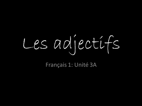 French personal adjectives | Teaching Resources