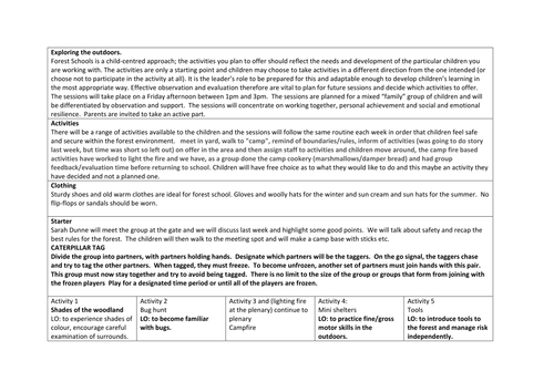 forest school lessons | Teaching Resources