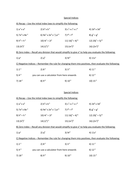 Basic Zero and Negative Indices Worksheet + Answers | Teaching Resources