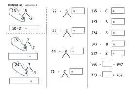 Bridging across 10 to Subtract 1 | Teaching Resources