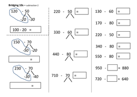 Bridging through multiples of 10 to subtract (2) | Teaching Resources