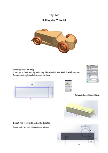 Drawing a Toy Racing car using Solidworks | Teaching Resources