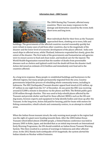 2004 Tsunami | Teaching Resources