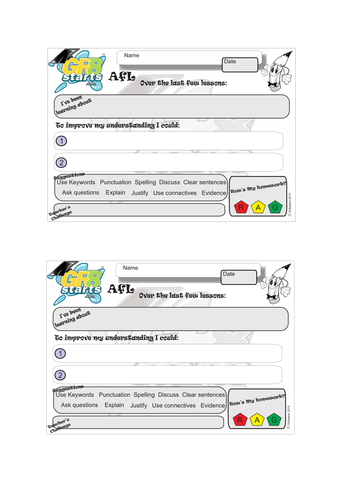 Assessment for Learning Templates. Engaging Self Assessment and Peer ...