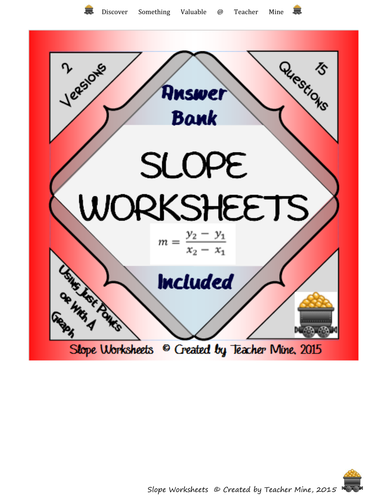 Slope Worksheets | Teaching Resources