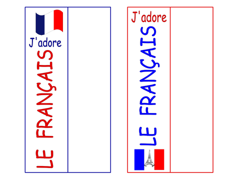 FRENCH - Bookmarks with vocabulary | Teaching Resources