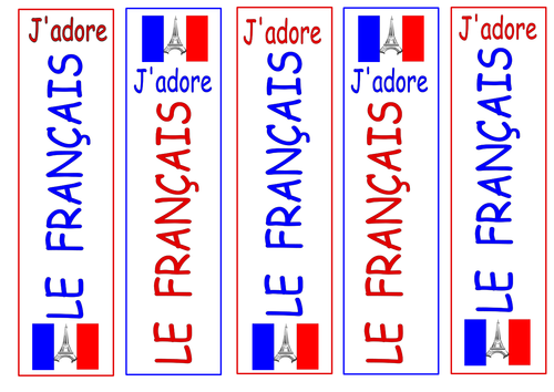 FRENCH - Bookmarks with vocabulary | Teaching Resources