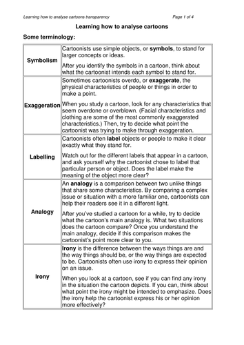 How to analyse cartoons | Teaching Resources