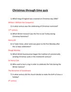 Christmas through time quiz and activities | Teaching Resources