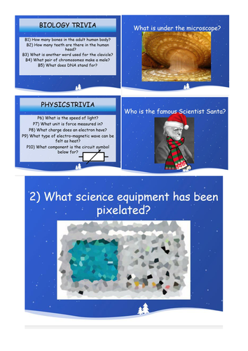 Christmas Science Quiz 2015 | Teaching Resources
