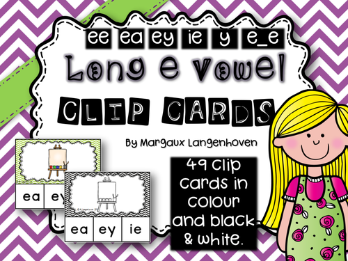Long E Vowel Clip Cards | Teaching Resources