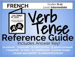 French Verb Tense Reference Guide Booklet | Teaching Resources